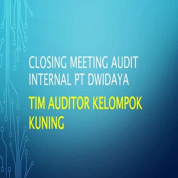 Penulisan Temuan, Pembuatan Laporan Hasil Audit dan Tindak lanjut Audit ...