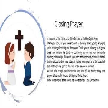 Closing prayer day 1 | PPTX