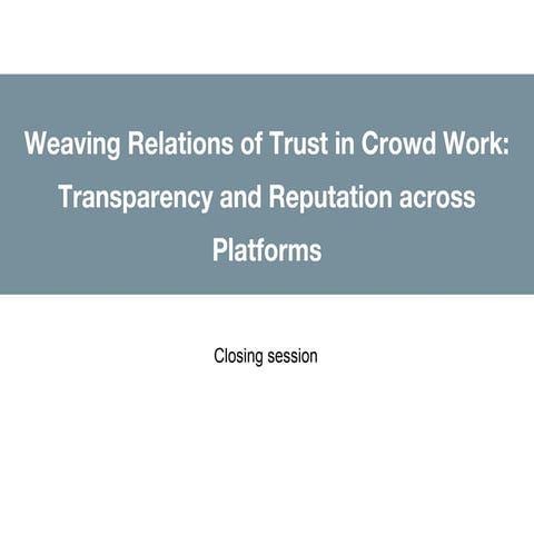 Closing session | PPT