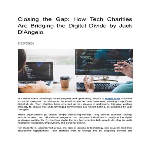 Closing the Gap_ How Tech Charities Are Bridging the Digital Divide by ...