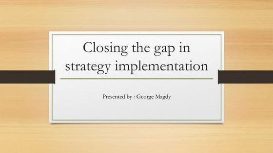 A brief study on strategy implementation | PPT
