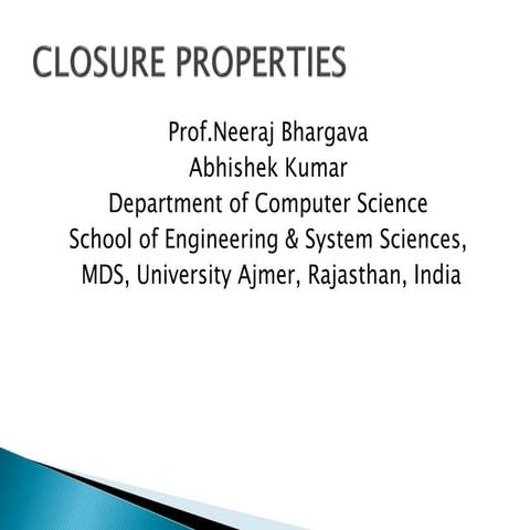 Closure properties | PPT