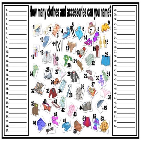 Clothes and accessories naming | PDF