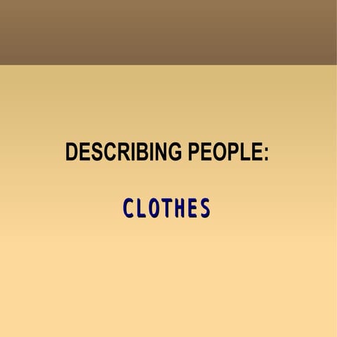 Clothes and colours | PPT