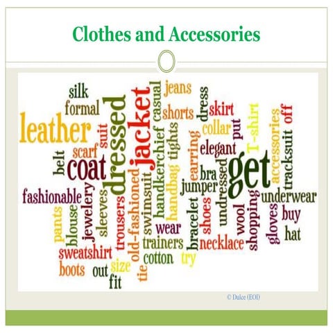 Clothes vocabulary and adj. order | PPTX