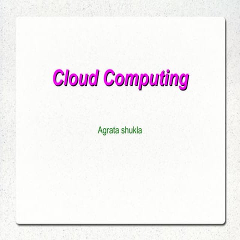 Cloud computing | PPT