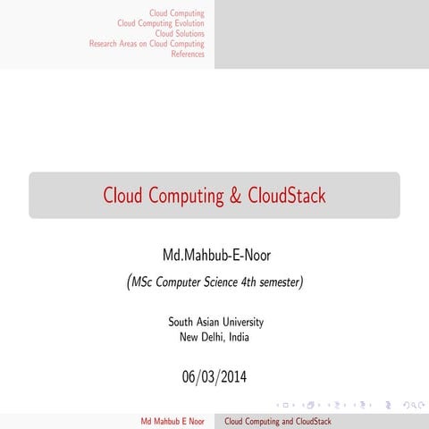 Cloud computing and CloudStack | PDF