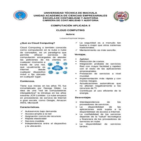CUESTIONARIO INTRODUCCION A CLOUD COMPUTING | DOCX