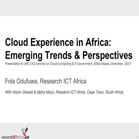 Cloud computing in africa emerging trends & perspectives | PDF
