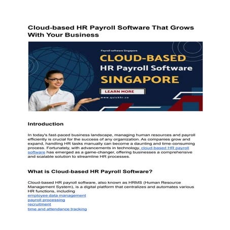 Cloud Based Hr Payroll Software That Grows With Your Business Pptx