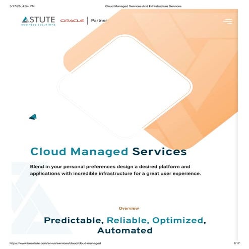 Scalable Cloud Based Managed Services Solutions | PDF