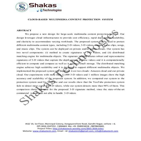 Cloud based multimedia content protection system | DOCX