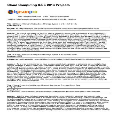 Cloud computing-ieee-2014-projects | PDF