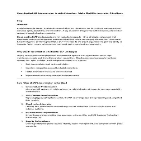 Cloud-Powered SAP Modernization Strategy | DOCX