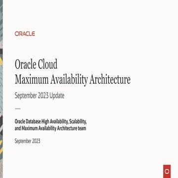 Oracle Cloud Maximum Availability Architecture Ppt