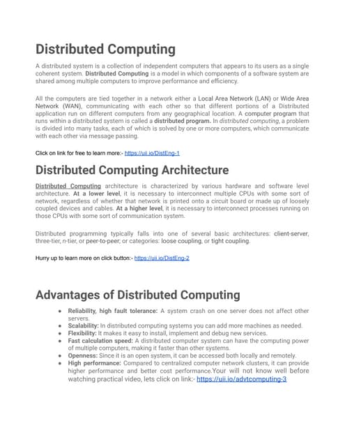 Cloud And Distributed Computing Advantages Pdf Computer Networking