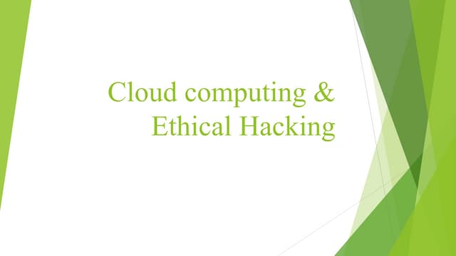 Cloud And Ethical Hacking Introduction Pdf Ppt