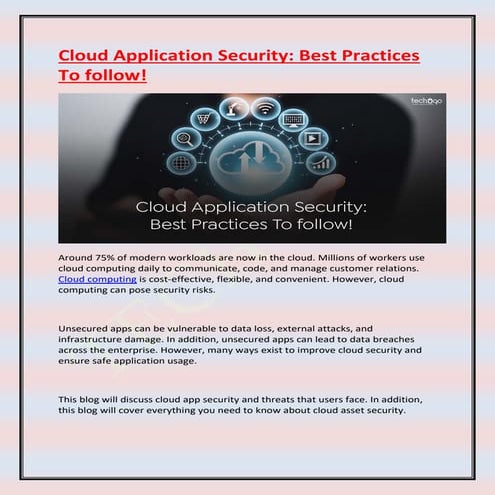 Cloud Application Security Best Practices To Followpdf