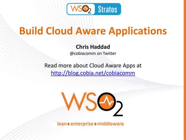 Building Cloud Aware Applications Ppt