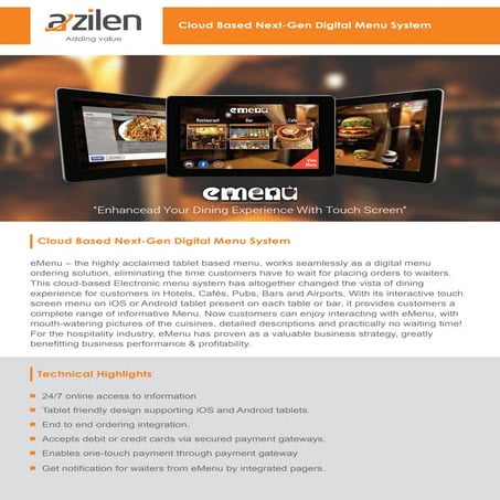 Cloud Based Next-Gen Digital Menu System | PDF