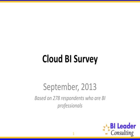 Cloud Bi Survey Ppt