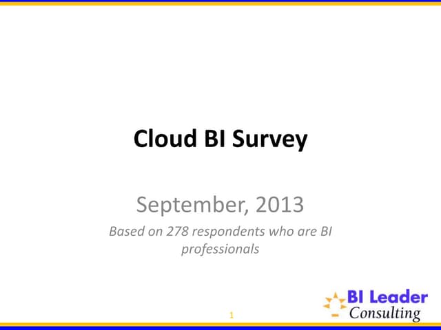Cloud Bi Survey Ppt