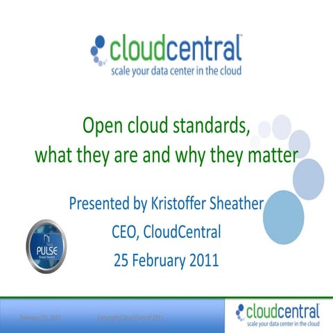 Cloud Central Open Cloud Standards Presentation for CloudCamp Sydney ...