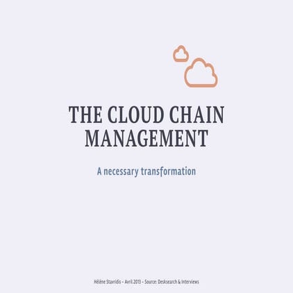 Cloudchain - the necessary E transformation in the journey to an efficient cloud computing | PPT