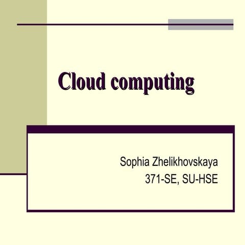 Cloud Computing | PPT | Computing | Technology & Computing