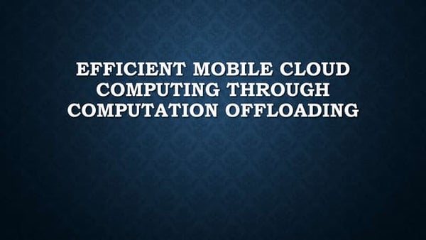 Cloud Computing For Mobile Users Can Offloading Computation Save Ener