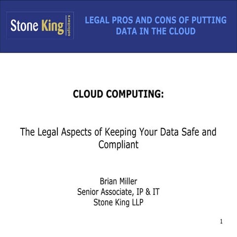 Legal issues in cloud computing | PPT