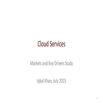 Cloud computing markets and key drivers study | PDF
