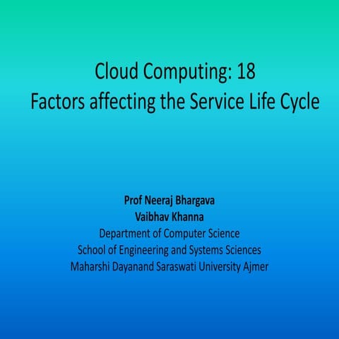 Cloud computing 18 factors affecting service life cycle | PPT