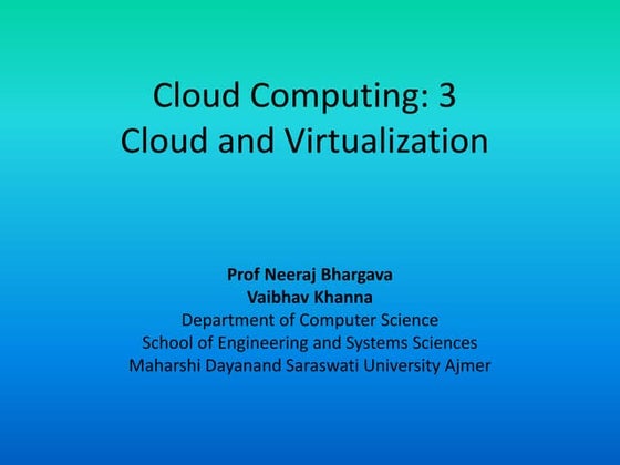 Virtualization in cloud computing | PPT