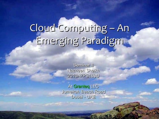 Discover - Emerging Cloud Technologies | PPT