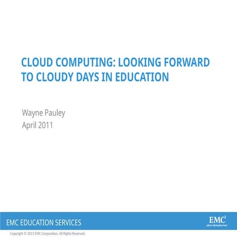 Application of cloud computing in Education | PPTX