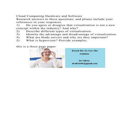 Cloud Computing Hardware and SoftwareResearch answers to these que.docx