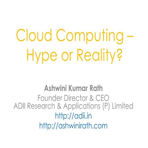 Cloud Computing – Hype or Reality | PDF | Computer Software and Applications | Computing