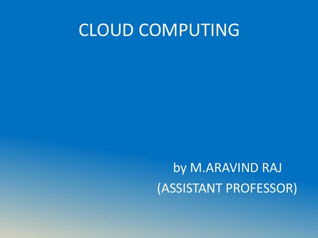 Presentation on Cloud computing | PPTX