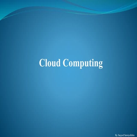 Cloud computing an Introduction | PPT