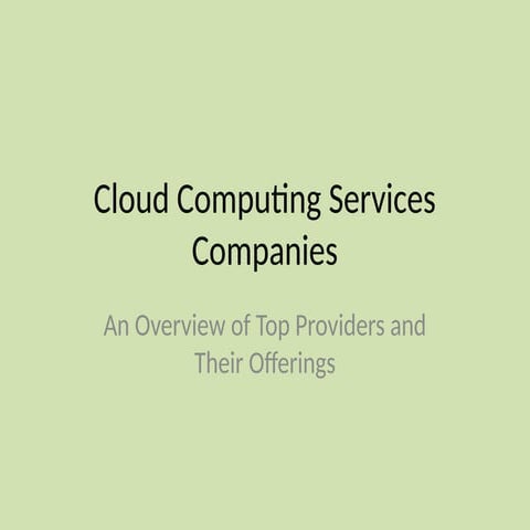 "Top Cloud Computing Services Providers" | PPTX
