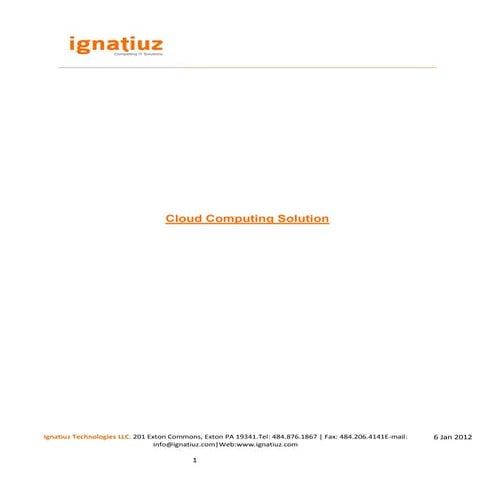 Cloud computing solution | PDF