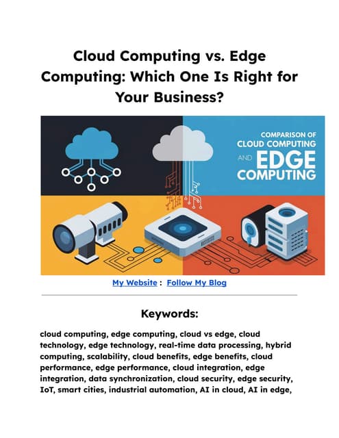 Cloud computing vs edge computing | PDF