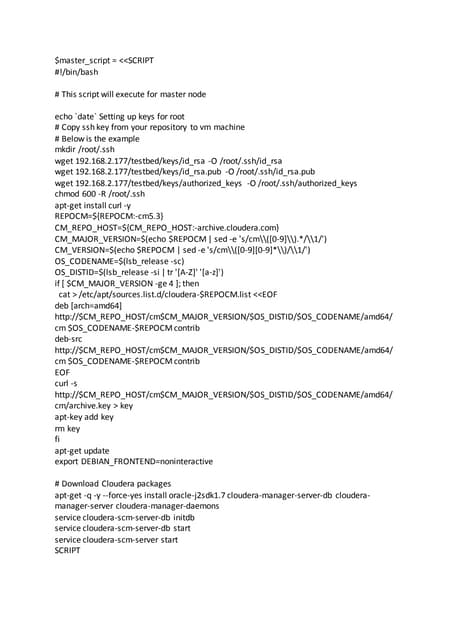 Vagrant File Samples For Various Hadoop Distributions Pdf