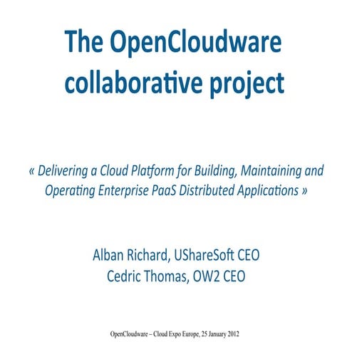 Think to PaaS for Multi-IaaS Cloud Computing: the OpenCloudware collaborative R&D project | PDF