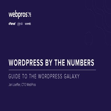 WordPress by the numbers - Jan Loeffler, CTO WebPros, CloudFest 2024 | PPTX