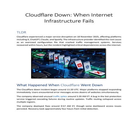 Cloudflare Down: When Internet Infrastructure Fails | PDF