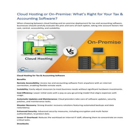 Cloud Hosting or On-Premise: What’s Right for Your Tax & Accounting Software? | PDF