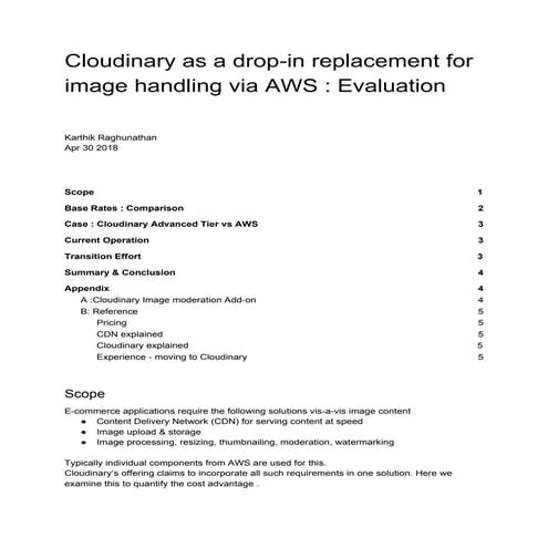 Cloudinary evaluation | PDF