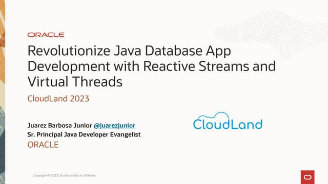 Cloudland Revolutionize Java Db Appdev With Reactive Streams And Virtual Threads Ppt